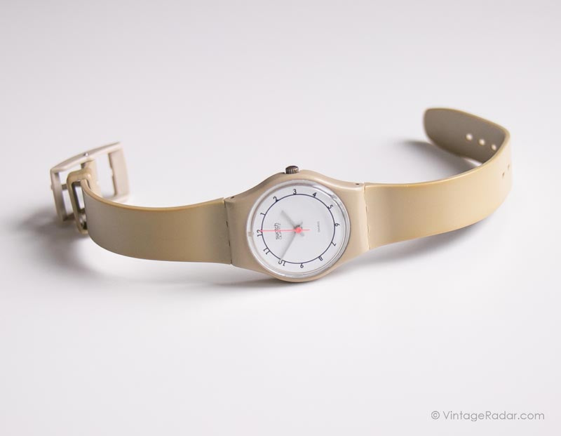 1984 Swatch GT102 BEIGE ARABIC Watch | Vintage Minimalistic Swatch ...