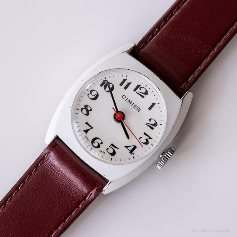 Vintage Cimier Mechanical Watch | White Wristwatch for Ladies – Vintage ...