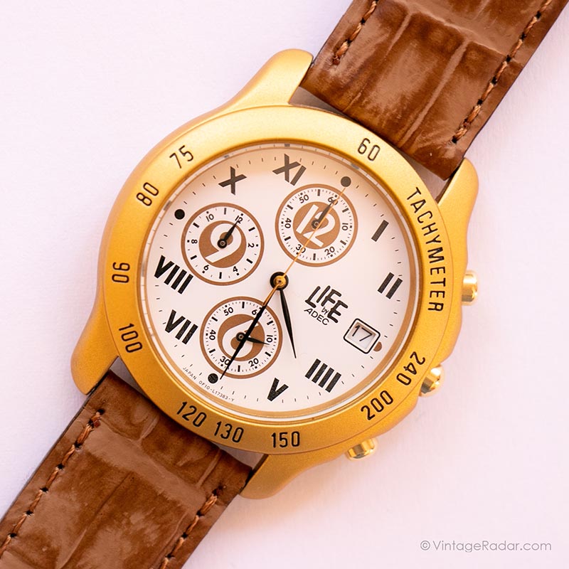 Vintage Chrono Gold-tone Life by Adec Watch | Luxury Chronograph Watch ...