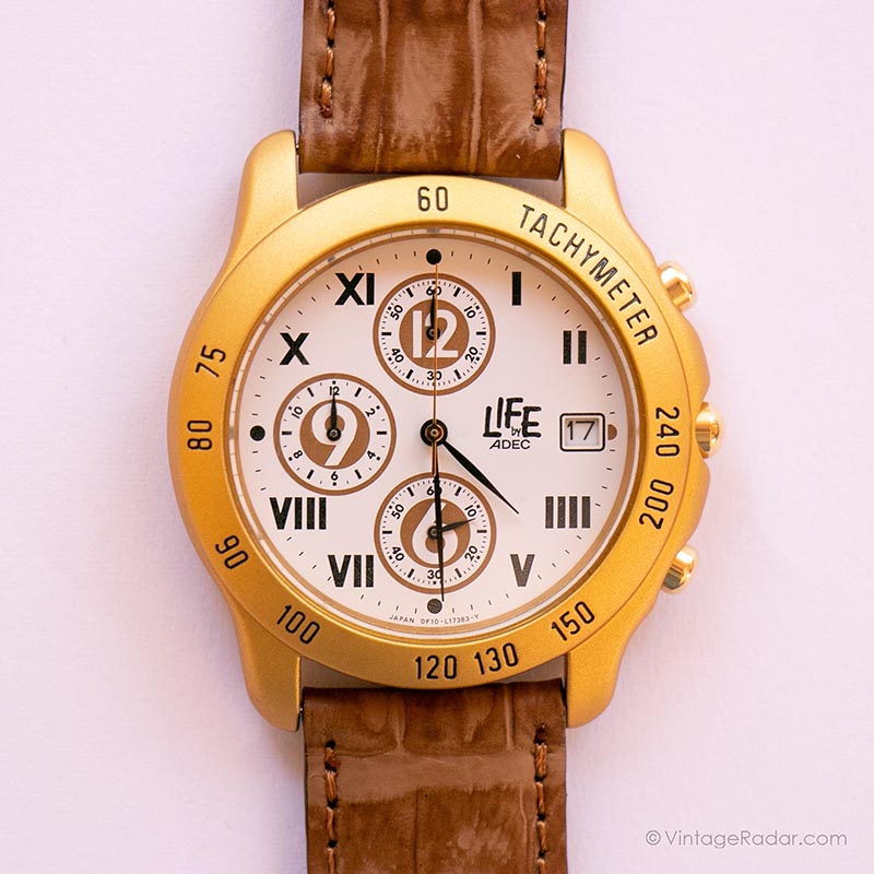 Vintage Chrono Gold-tone Life by Adec Watch | Luxury Chronograph Watch ...