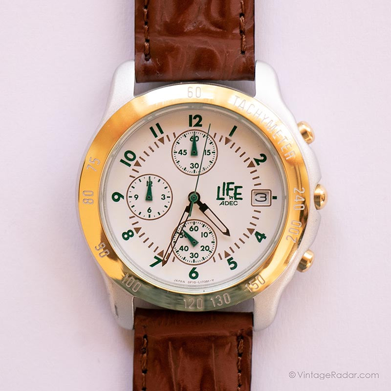 Two-tone ADEC by Citizen Chronograph Watch | Vintage Luxury Watch ...