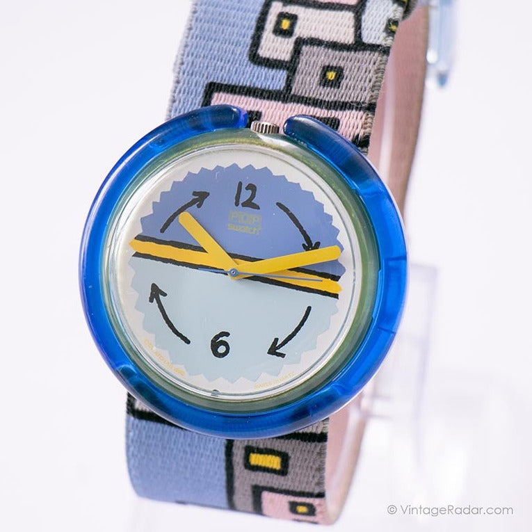 1993 Pop Swatch PMN101 Kasbannight Watch | Blue Pop Swatch 90s ...