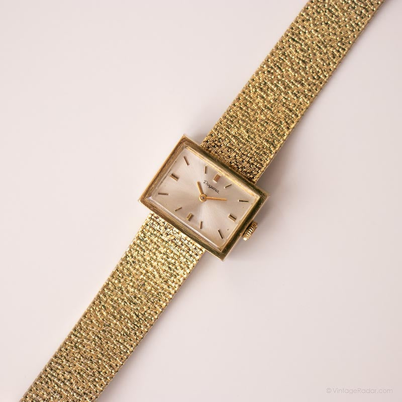 Vintage Rectangular Dugena Mechanical Watch | Gold-tone Luxury Watch ...