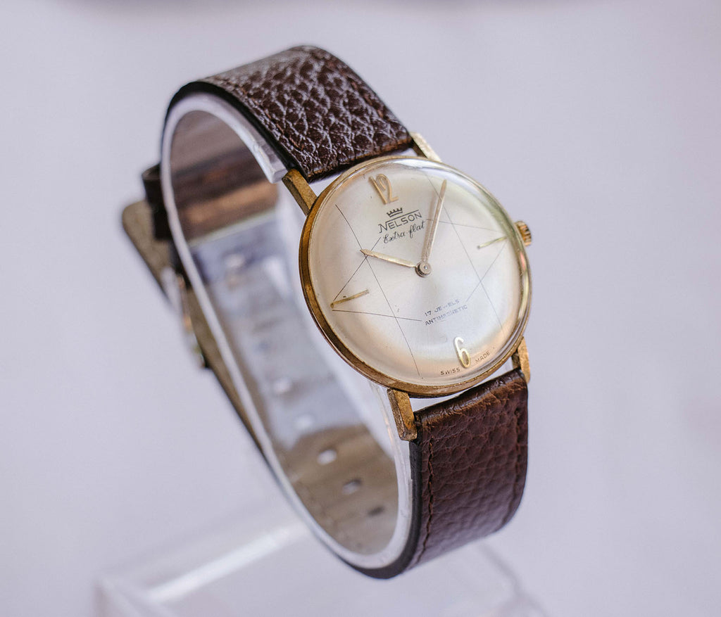 Nelson Extra Flat 17 Jewels Mechanical Watch | Vintage Swiss Watch ...