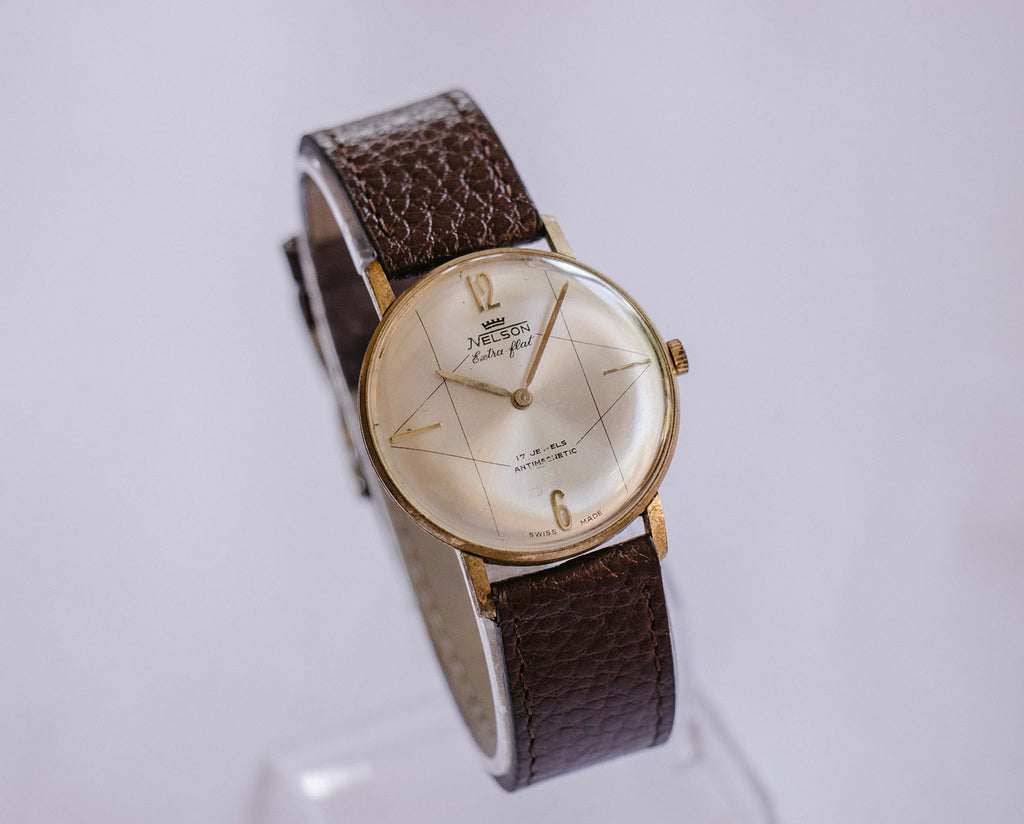 Nelson Extra Flat 17 Jewels Mechanical Watch | Vintage Swiss Watch ...