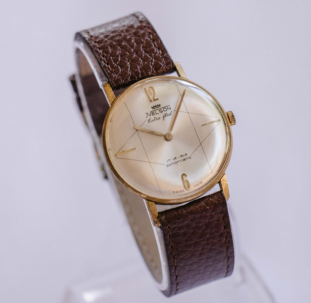 Nelson Extra Flat 17 Jewels Mechanical Watch | Vintage Swiss Watch ...