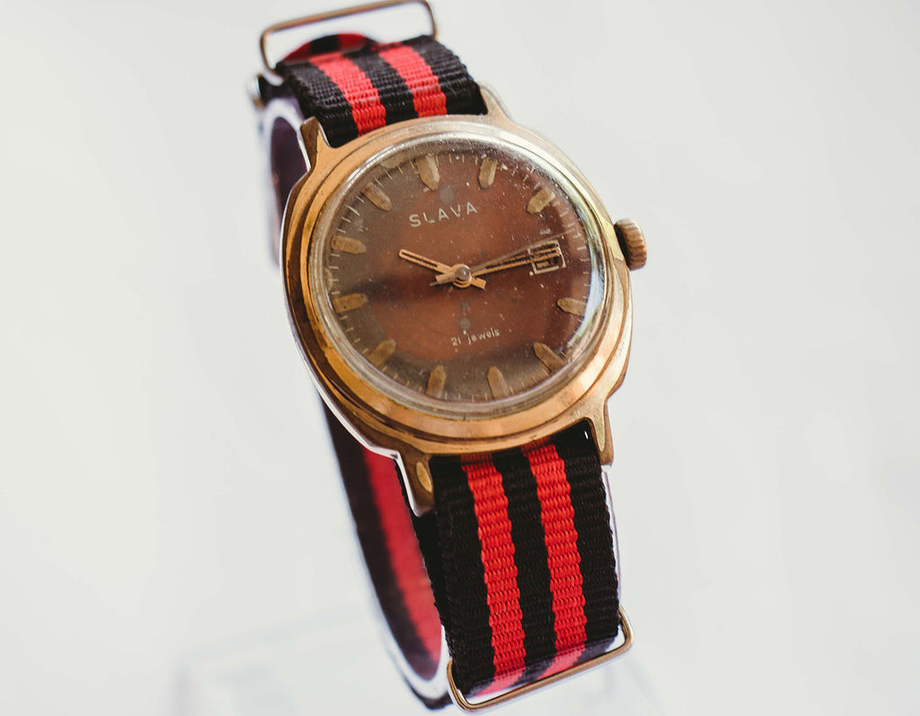 Slava 21 Jewels Soviet Mechanical Watch | 80s Vintage USSR Gold Watch ...