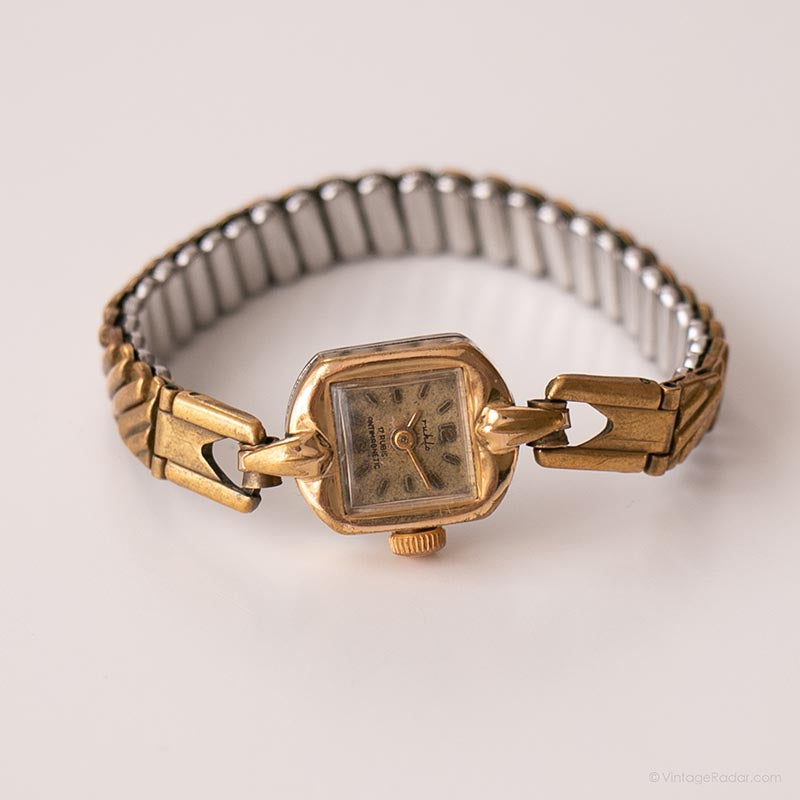 Vintage Ruhla Mechanical Watch | Rectangular Gold-tone Watch for Her ...