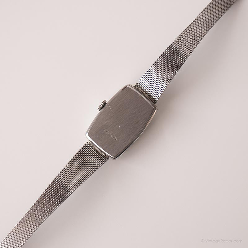 Vintage Glycine Mechanical Watch | Swiss Rectangular Silver-tone Watch ...