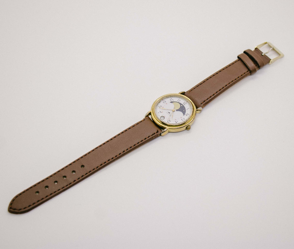 Vintage Lotus Moon Phase Quartz Watch | Unisex Lotus Moonphase Watch ...