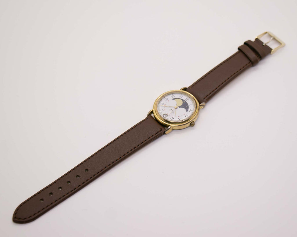Vintage Lotus Moon Phase Quartz Watch | Unisex Lotus Moonphase Watch ...