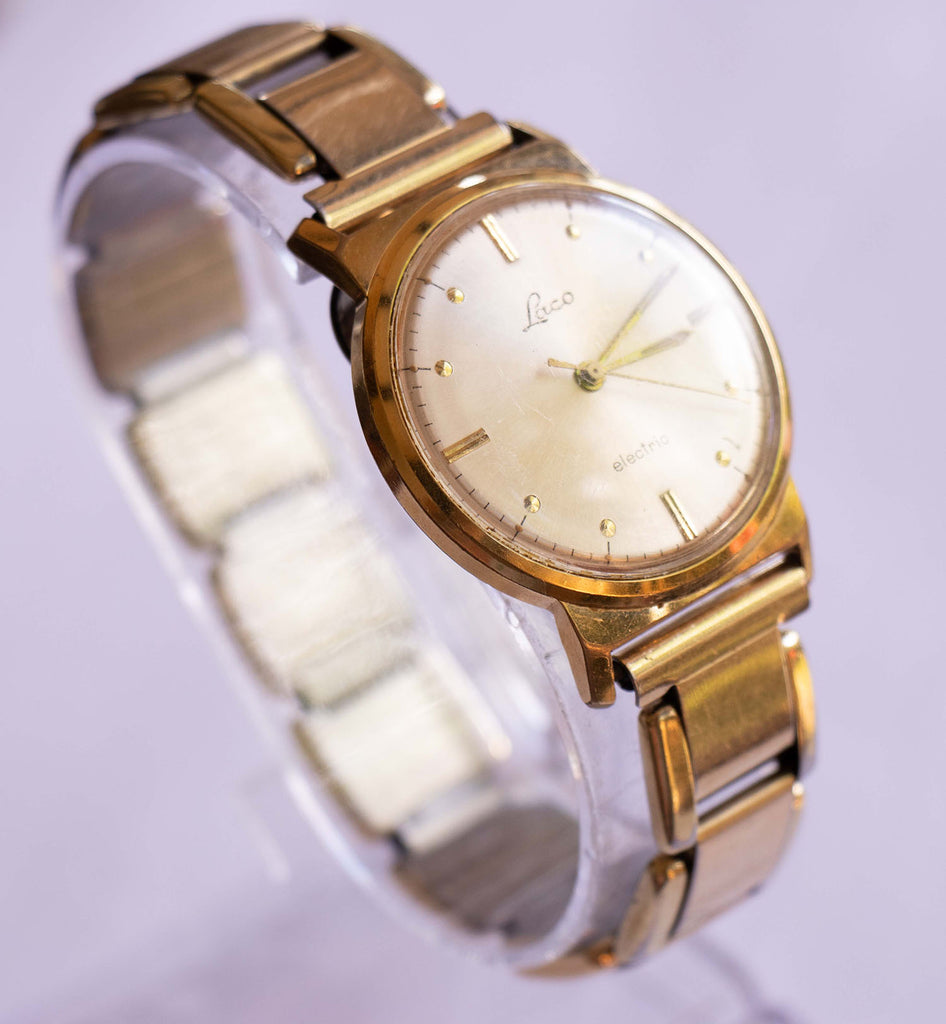 Laco Electric Vintage Watch | Gold-Plated Laco German Wristwatch ...