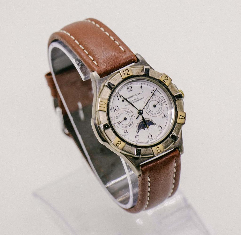 Vintage Innovative Time Moon Phase Watch Unisex | Moonphase Watches ...