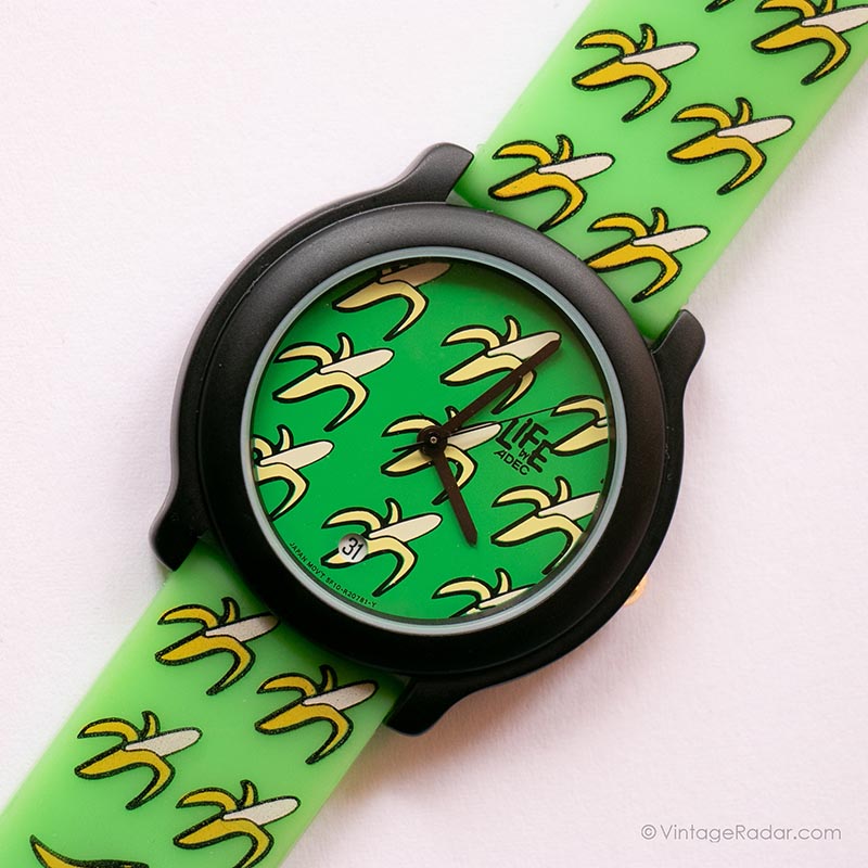 Vintage Green Banana ADEC Watch | Citizen Japan Quartz Watch – Vintage ...