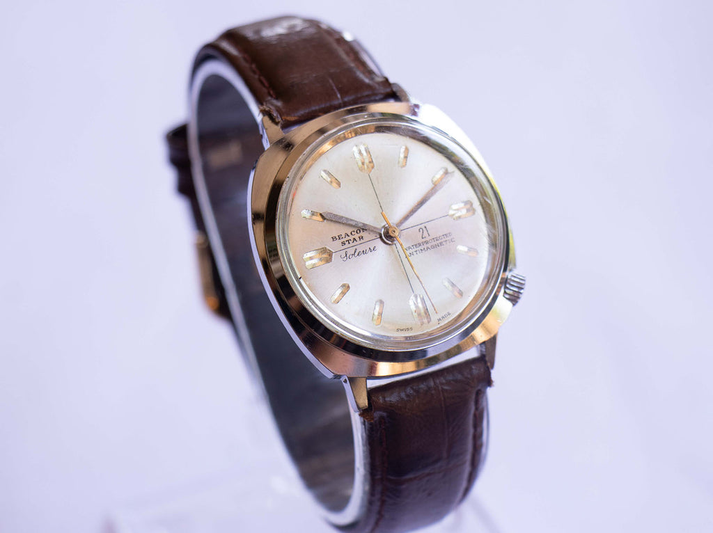 Vintage Beacon Star Soleure Watch | 21 Swiss Mechanical Men's Watch ...
