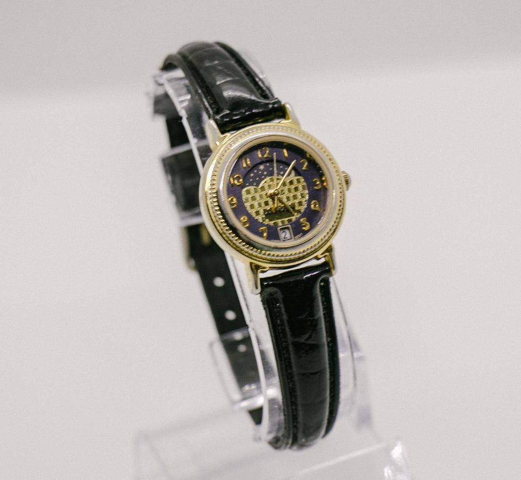 Rare Milan Moon Phase Watch with Blue Dial | Stars and Moon Watch ...