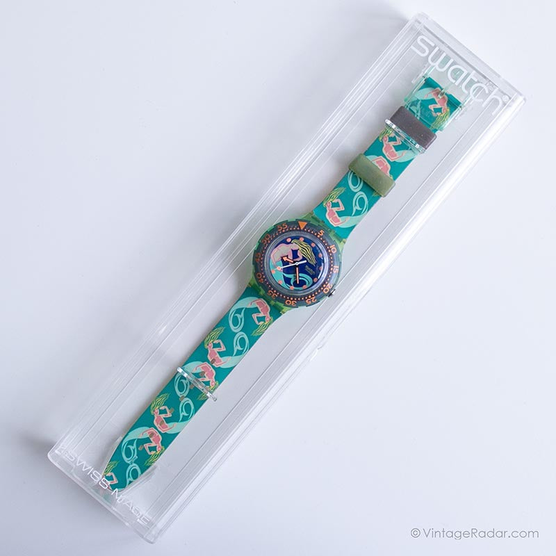Mint 1993 Swatch SDG100 SAILOR'S JOY Watch | 90s Blue Swatch Scuba ...
