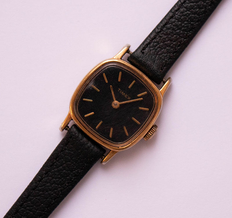 Black Dial Mechanical Timex Watch | Square-dial Elegant Timex Watch ...