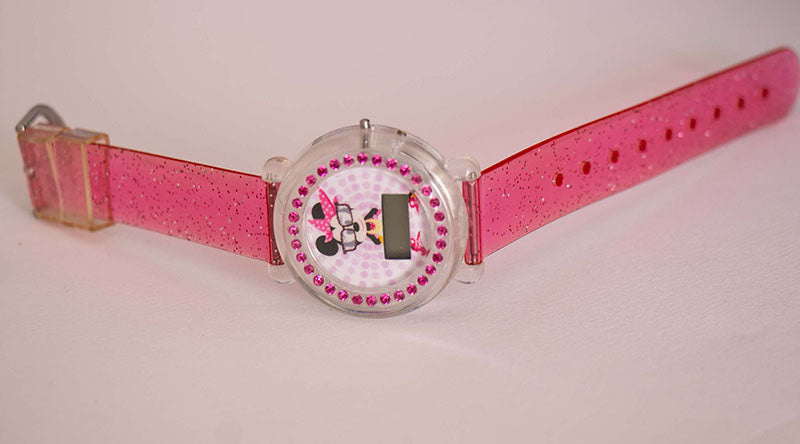 Pink Digital Minnie Mouse Watch | Minnie Wearing Glasses Disney Watch ...