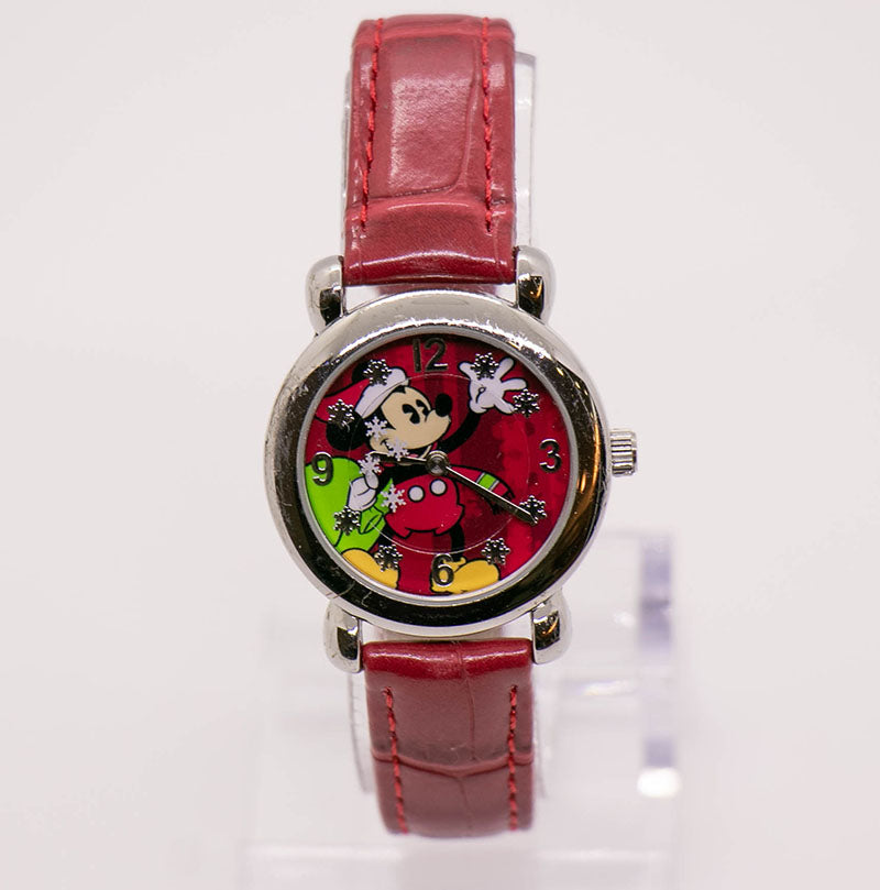 Rare Disney Parks Mickey Mouse Santa Watch Red Dial and Strap – Vintage ...
