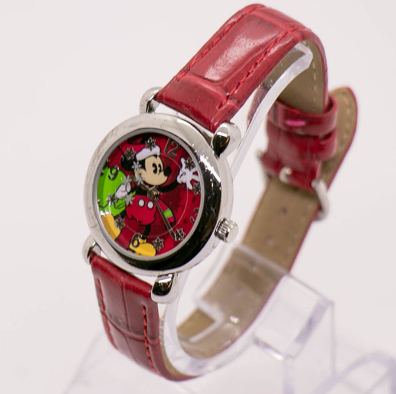 Rare Disney Parks Mickey Mouse Santa Watch Red Dial and Strap – Vintage ...