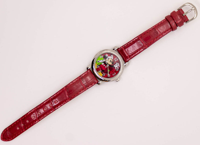 Rare Disney Parks Mickey Mouse Santa Watch Red Dial and Strap – Vintage ...