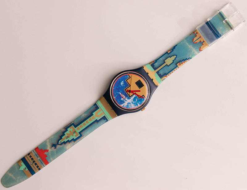 1991 Swatch BLUE FLAMINGO GN114 Watch Vintage NOS Condition – Vintage Radar