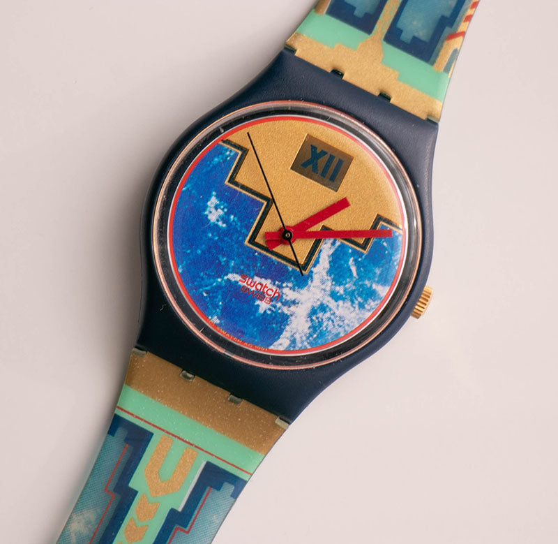 1991 Swatch BLUE FLAMINGO GN114 Watch Vintage NOS Condition – Vintage Radar