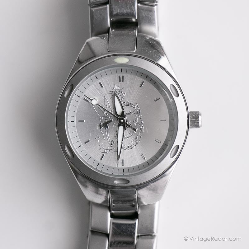 Vintage Stainless Steel Tinker Bell Watch | Silver-tone Disney Watch ...