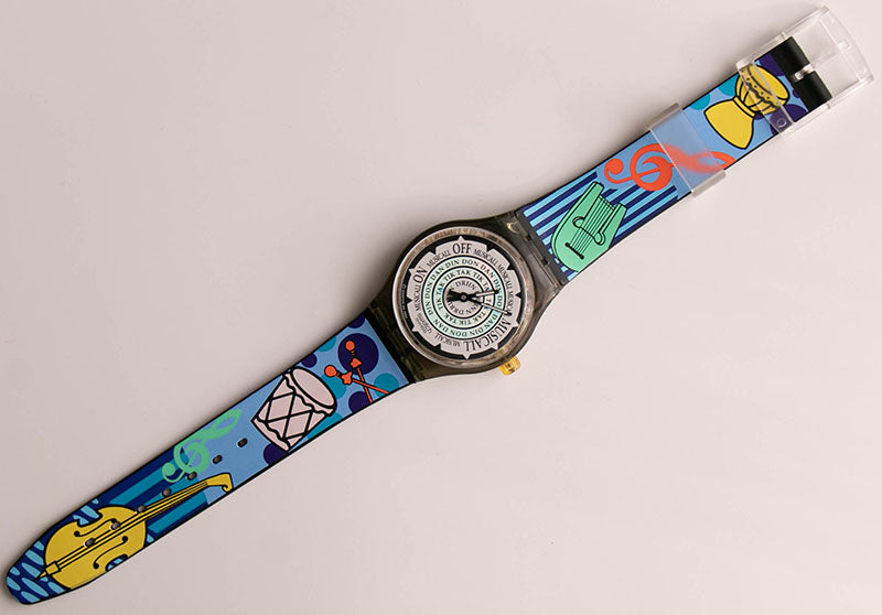 1994 Swatch SLM104 MUSIC GOES Watch | RARE 90s Musical Swatch Watch ...