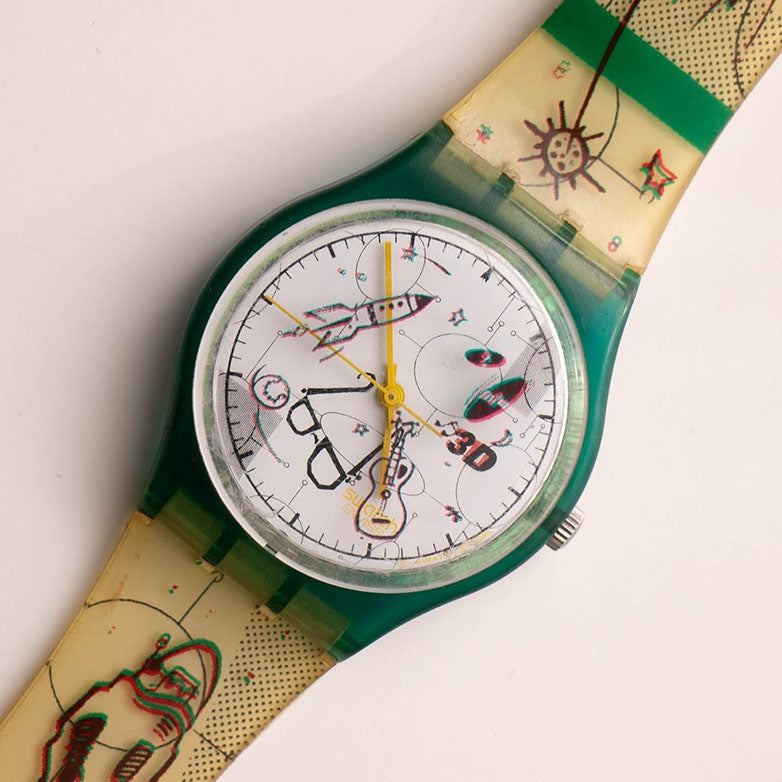 1996 Swatch Experiencia 3D GL108 reloj | Antiguo Swatch Caballero reloj ...