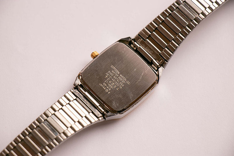 Square-dial Citizen Quartz Vintage Watch | Silver Japan Quartz Watch ...