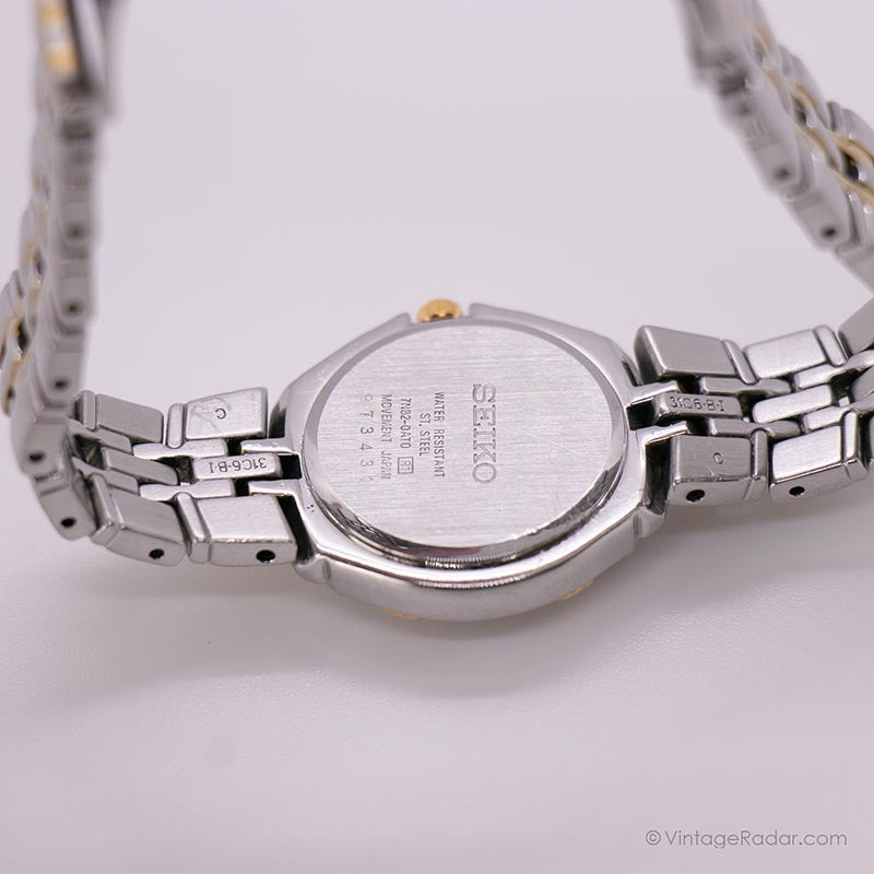 Vintage Seiko 7N82-0AT0 R1 Wristwatch for Her | Two-tone Elegant Watch ...