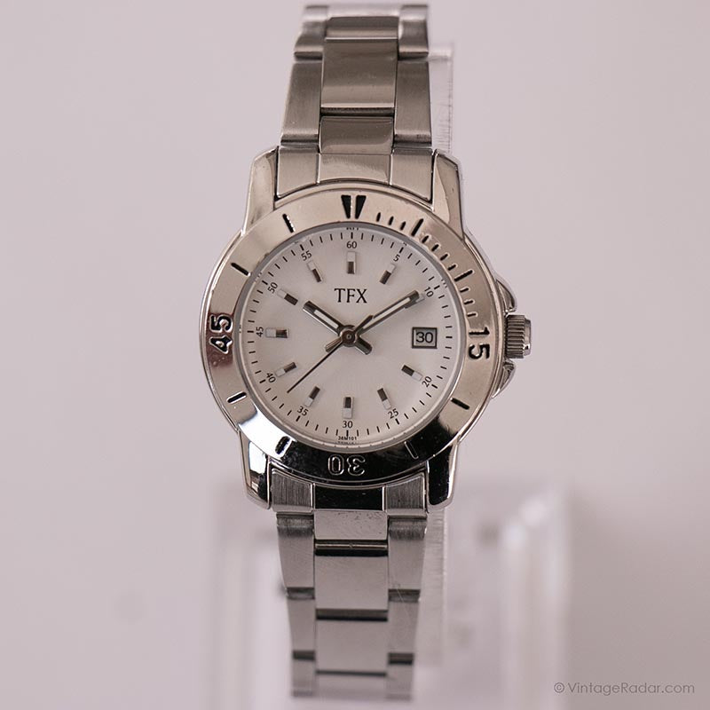 Vintage TFX by Bulova Watch for Her | White Dial Stainless Steel Watch ...