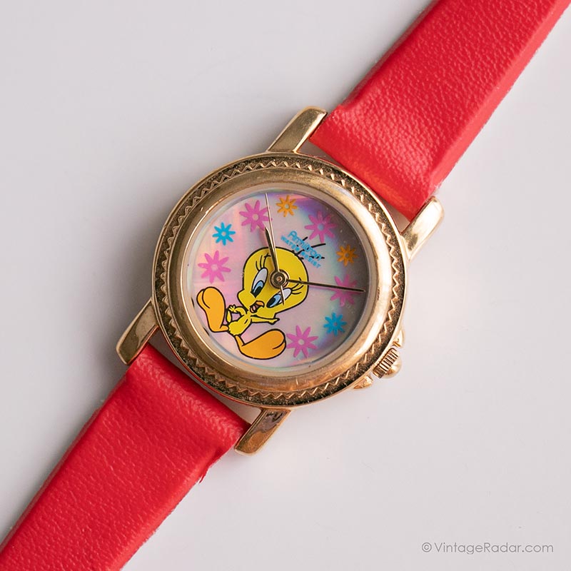 Vintage Looney Tunes Watch for Ladies | Gold-tone Tweety Watch ...
