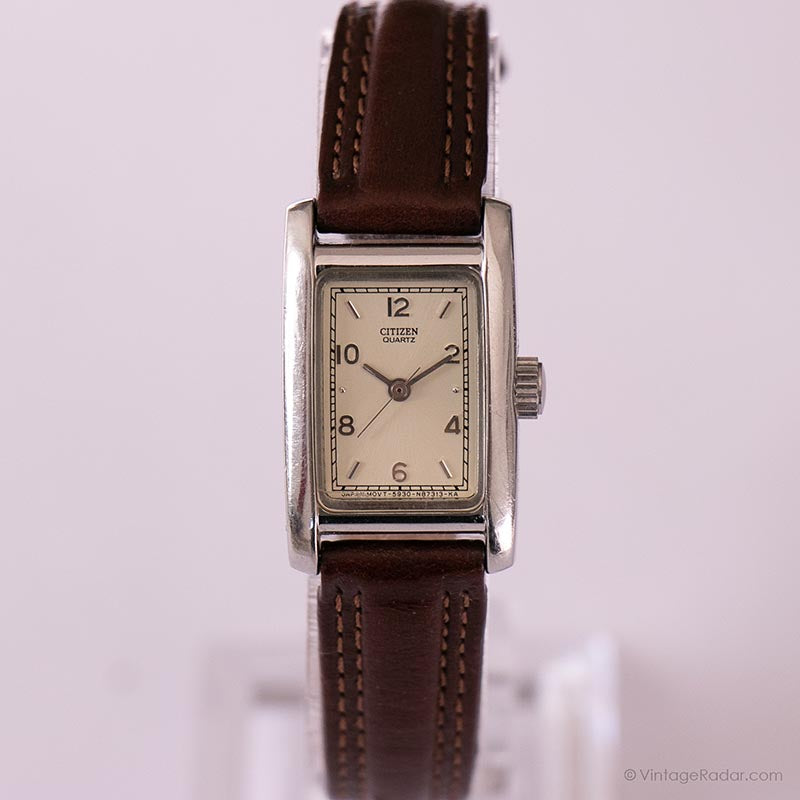 Vintage Citizen 5930-S72714 Watch | Silver-tone Rectangular Watch ...
