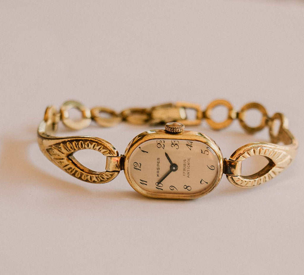 Gold Tone Kasper Mechanical Wristwatch | Vintage Watch Collection ...