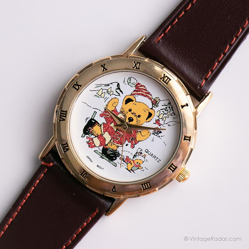 Vintage Classic Christmas Watch | Antique Teddy Bear Watch – Vintage Radar
