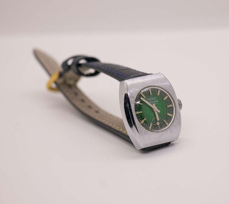 Fero Feldmann 17 Jewels Swiss Made Green Dial Watch for Women 1980s ...