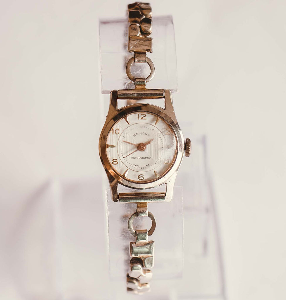 Silver-Tone Genova Antimagnetic Mechanical Watch | Vintage Watches ...