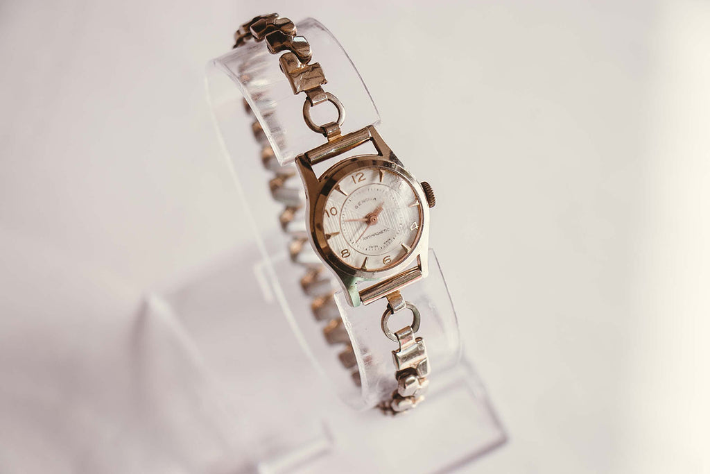 Silver-Tone Genova Antimagnetic Mechanical Watch | Vintage Watches ...