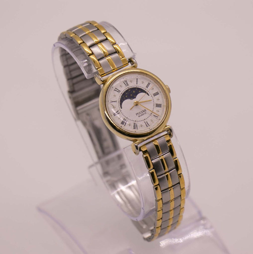 Gold-tone Pulsar Moon Phase Quartz Watch | Moonphase Watch Collection ...