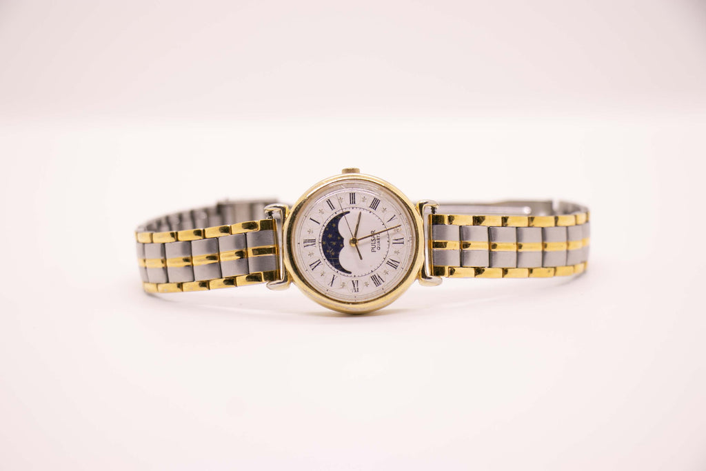 Gold-tone Pulsar Moon Phase Quartz Watch | Moonphase Watch Collection ...