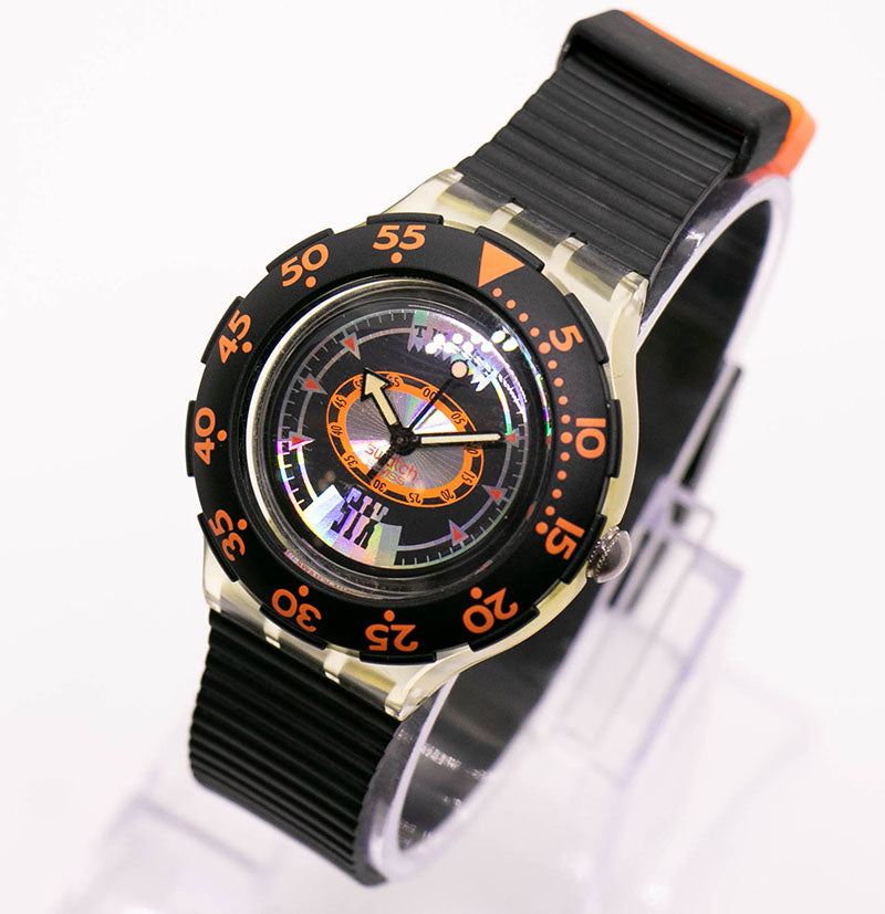 Swatch Scuba TECH DIVING SDK110 Watch | Black & Orange Swatch Scuba ...