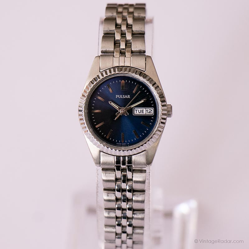 Vintage Pulsar VJ23-X001 Watch | Blue Dial Day Date Japan Quartz Watch ...