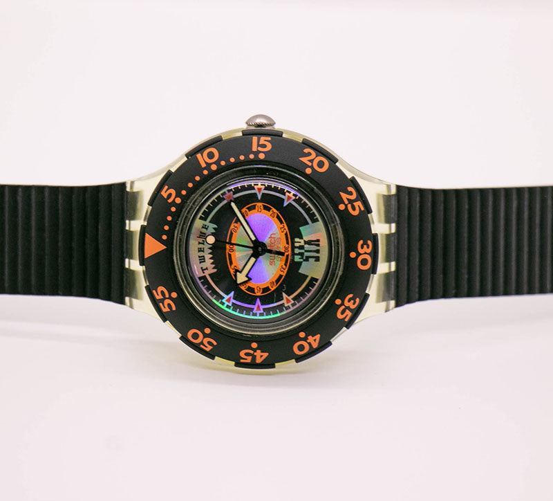 Swatch Scuba TECH DIVING SDK110 Watch | Black & Orange Swatch Scuba ...