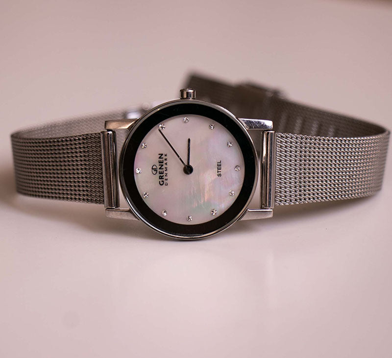 Vintage Minimalist Grenen Denmark by Skagen Watch with Pearly Dial ...