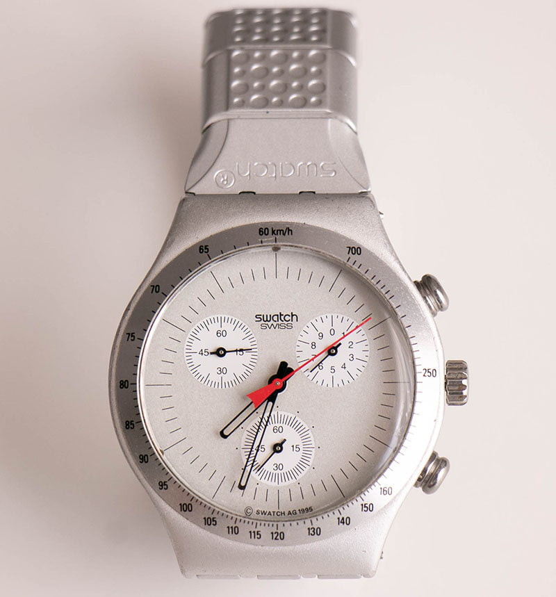 Swatch YCS1005 Time Cut Irony Chronograph Watch | 90s Swatch Irony ...