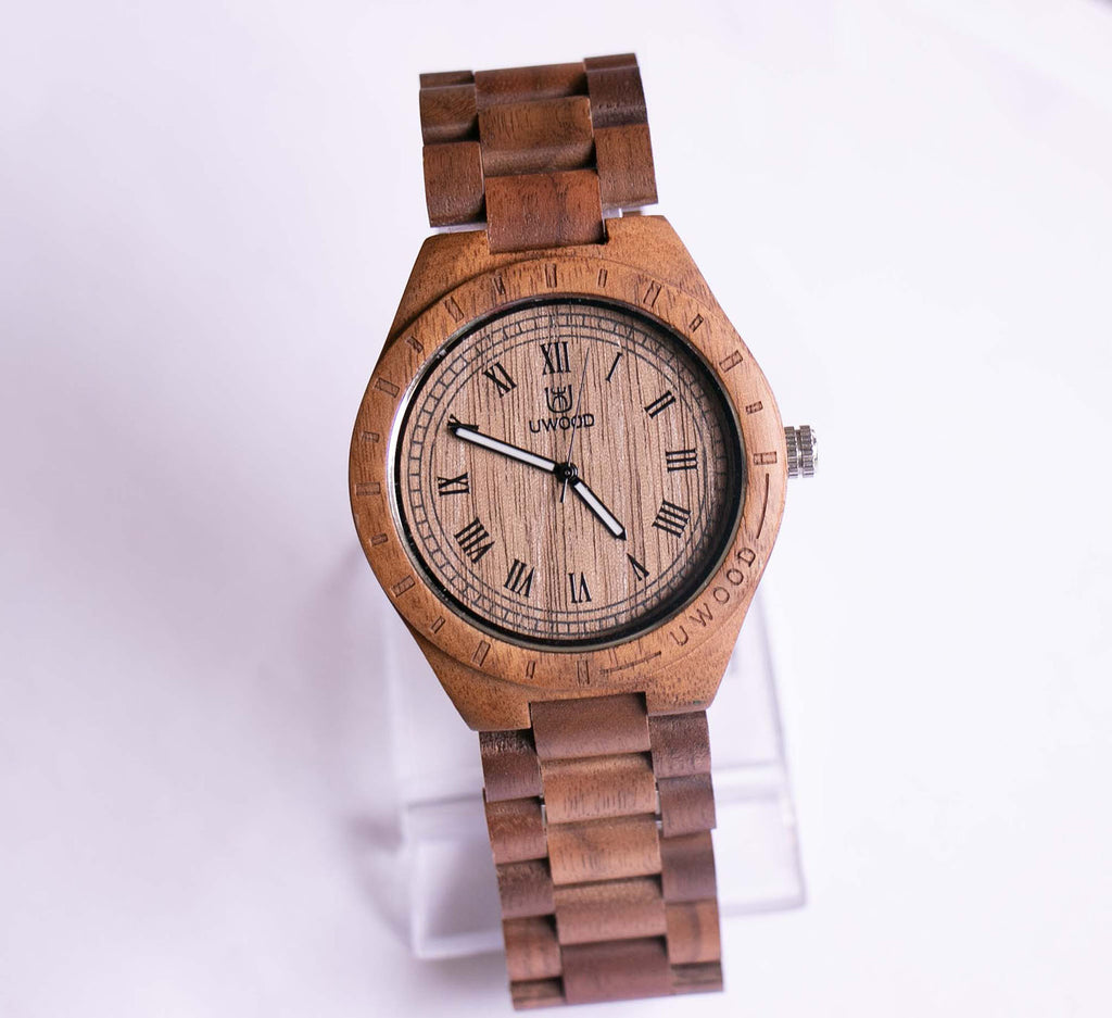 Uwood Wooden Watch for Men | Minimalist Wooden Analog Quartz Watch ...