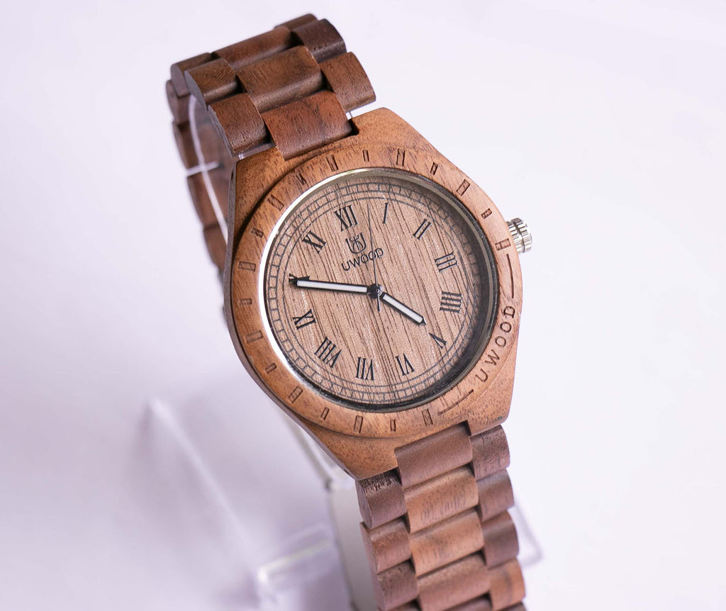 Uwood Wooden Watch for Men | Minimalist Wooden Analog Quartz Watch ...
